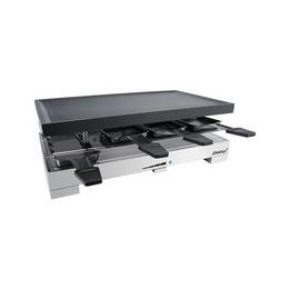 Steba Raclette RC 68 schwarz/silber Leistung: 1.200 Watt Grillplatte: Guss-Platte Raclette-Pfännchen: 8 Reinigung: Antihaftbeschichtung