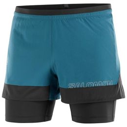 Salomon - Cross 2in1 Shorts - Laufshorts Gr S türkis