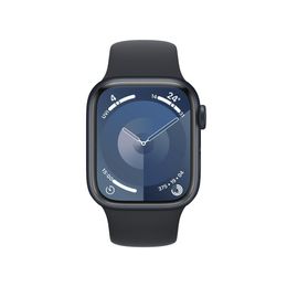 Apple Watch Series 9 (GPS) 45mm Aluminiumgehäuse mitternacht, Sportband mitternacht, S/M