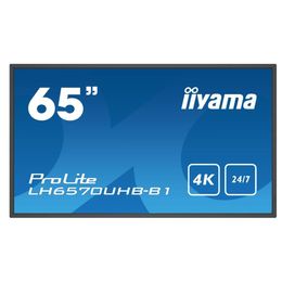 iiyama Ultra Slim Line LH6570UHB-B1 Signage Display 164 cm (64,5 Zoll) 4K UHD, VA-Panel, 700 cd/m², 24/7, Android