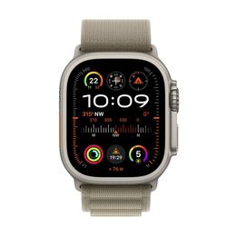 Apple Watch Ultra 2 (GPS + Cellular) 49mm Titaniumgehäuse, Alpine Loop olive, groß
