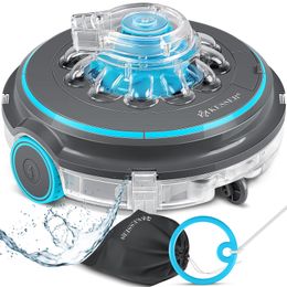 Kesser® Poolroboter Poolreiniger Akku Aqua-9000 inkl. Transporttasche Pool Roboter für bis 80m² Pools, Li-Ion Akku max. 75 min, Kabellos Poolsauger Bodenreinigung Vollautomatisch Bodensauger