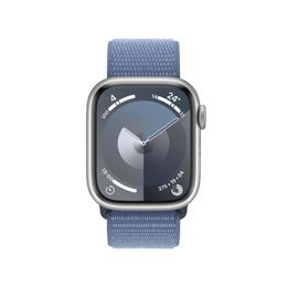 Apple Watch Series 9 (GPS + Cellular) 41mm Aluminiumgehäuse silber, Sportband sturmblau Loop