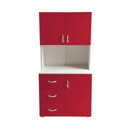 HTI-Living Badschrank Rot Weiß