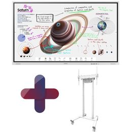 Samsung Flip Pro WM75B Flipchart 190,5 cm 75 Zoll + Neomounts FL55-875WH1 motorisierter Rollwagen höhenverstellbar