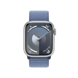 Apple Watch Series 9 (GPS) 45mm Aluminiumgehäuse silber, Sport Loop winterblau