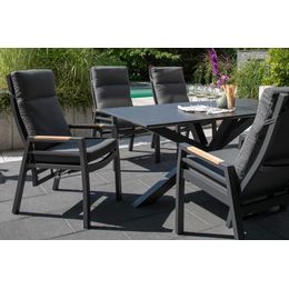 bene living Gartenmöbelset Relaxsessel Sevilla mit Tisch Malaga 200x90cm