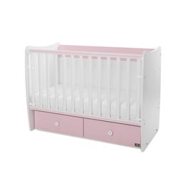 Lorelli Babybett MATRIX NEW Kinderbett 120 x 60 cm, 2 Ebenen, 2 Schubladen rosa