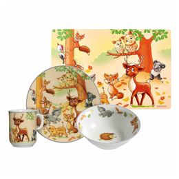 Ritzenhoff & Breker Ritzenhoff & Breker Kindergeschirr mit Platzset Waldtiere 4er Set