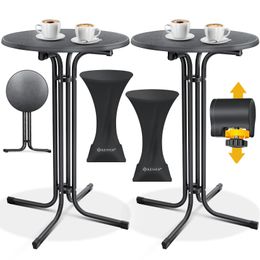 Kesser® Gastro Stehtisch klappbar - Gastronomie Bistrotisch rund - Wetterbeständiger Klapptisch Gartentisch - Runder Partytisch - Hitzebeständig - Stabil und sicher