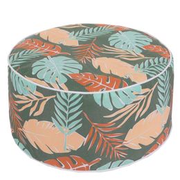 Sitzhocker MCW-G31, Pouf Sitzkissen Sitzsack Gartenhocker, aufblasbar In-/Outdoor Spun Poly 29x55cm ~ Blatt-Design