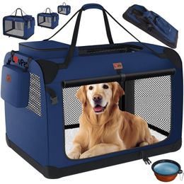 LOVPET® Hundebox Hundetransportbox faltbar Inkl.Hundenapf Transporttasche Hundetasche Transportbox für Haustiere, Hunde und Katzen Haustiertransportbox