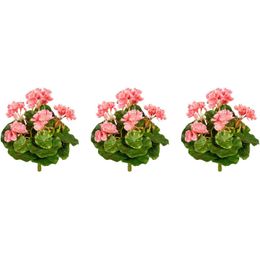 Kunstblume Minigeranie Geranie, Creativ green, Höhe 24 cm, rosa