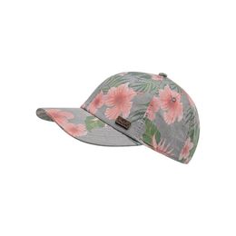 Chillouts Baseball Cap Mit Blumen-Print, Waimea Hat, grau|rosa
