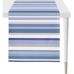 Apelt Tischläufer 3901 OUTDOOR, Sommerdeko, Sommer (1-tlg), Digitaldruck, in Streifenoptik, blau|weiß