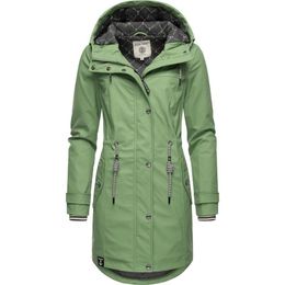 PEAK TIME Regenjacke L60042 stylisch taillierter Regenmantel für Damen, grün