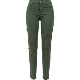 Urban Classics Bequeme Jeans Urban Classics Damen Ladies Stretch Biker Pants (1-tlg), grün