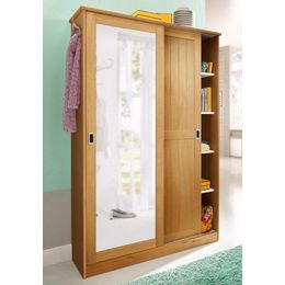 Home Affaire Garderobenschrank Nekso mit Spiegel, Breite 114 cm, aus MDF, FSC®-zertifiziert, beige