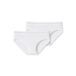 Schiesser Panty "Long Life Cotton" (2er-Pack) mit elastischem Doppelripp, weiß