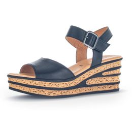 Gabor Sandalette, Sommerschuh, Sandale, Keilabsatz, mit besonderer Absatzgestaltung, schwarz