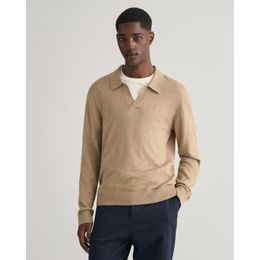 Gant Open Polo Pullover aus Baumwolle und Leinen