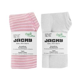 Jacky - Baby-Strumpfhose BASIC Jacky 2er-Pack in rosa/hellgrau, Gr.50/56