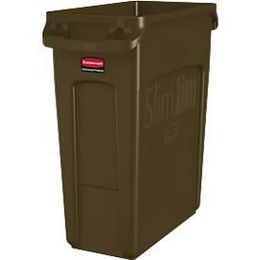 Rubbermaid Abfallbehälter Slim Jim®, Kunststoff, Fassungsvermögen 60 Liter, braun
