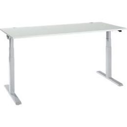 Schäfer Shop Schäfer Shop Select Schreibtisch ERGO-T 2.0, elektrisch höhenverstellbar, Rechteck, T-Fuß, B 1800 x T 800 x H 640-1300 mm, lichtgrau/weißalu