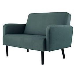 Zweisitzer Sofa easyChair® by Paperflow LISBOA, Stoffbezug grün, Fußgestell schwarz, B 1240 x T 815 x H 830 mm