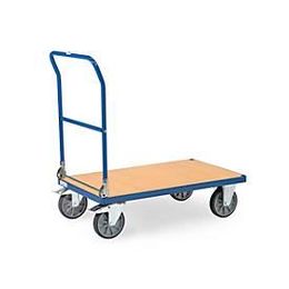 Fetra® Klappwagen, Ladefläche Holzwerkstoff, je 2 Lenk- & Bockrollen, 1000 x 600 mm