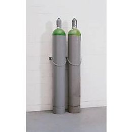 ASECOS Gasflaschen-Wandhalterung, Stahl, B 280 x T 175 x H 60 mm, 1 Flasche Ø 230 mm, mit Kettensicherung