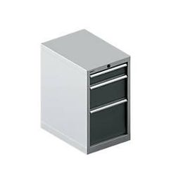 Schäfer Shop Select Schubladenschrank 18-27, 3 Schübe (H 100/200/300mm), bis 75 kg, B 411 x T 572 x H 700 mm, anthrazitgrau/weißaluminium