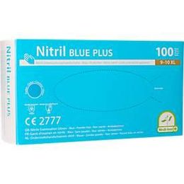 Papstar Einmalhandschuhe Medi-Inn® PS Nitril Blue Plus, für links/rechts, puderfrei, nicht steril, allergikergeeignet, Größe XL, Nitril, blau, 100 Stück