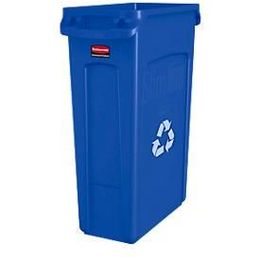 Rubbermaid Slim Jim® Abfallbehälter, 87 Liter, blau, m. Recycling-Symbol