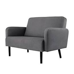 Zweisitzer Sofa easyChair® by Paperflow LISBOA, Stoffbezug grau, Fußgestell schwarz, B 1240 x T 815 x H 830 mm