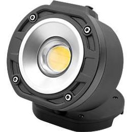 LED-Arbeitsleuchte Ansmann FL1100R, 2 Leuchtstufen, 1100 Lumen, bis zu 4,5 h, IP65, Akku, 360° Kugelgelenk, Aufhängehaken, B 90 × T 61 × H 87 mm