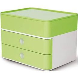 Schubladenbox HAN Allison Smart-Box Plus, 2 Schübe mit Trennwänden, Utensilienbox, stapelb., ABS-Kunststoff, grün
