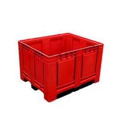 Palettenbox Big Box 680 l, B 1200 x T 1000 x H 790 mm, geschlossen, rot, 3 Kufen