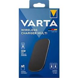 Powerbank Varta Multi 20 W, kabelloses Laden, Dual-Coil-Technologie, bis 20 W, USB Type C, B 120 x T 31 x H 230 mm, schwarz