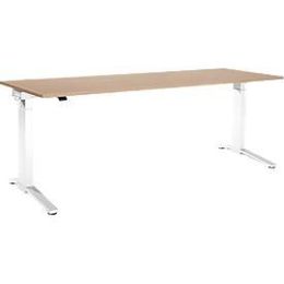 Schäfer Shop Schäfer Shop Genius Schreibtisch PLANOVA ERGOSTYLE, elektrisch höhenverstellbar, Rechteck, C-Fuß, B 2000 x T 800 x H 715-1182 mm, Eiche/weiß