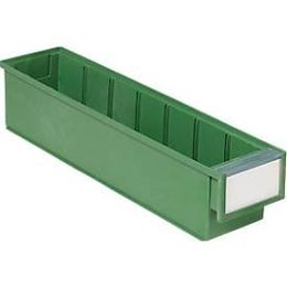Schubladenbox treston BiOX 4010, 1,9 l, temperatur- & chemiebeständig, Etikett & Schutzschild, B 92 x T 400 x H 82 mm, klimaneutraler Biokunststoff, grün
