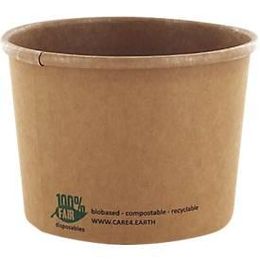 Suppenbecher Papstar pure, 350 ml, Ø 98 x 70 mm, 25 Stk., Frischfaser-Karton, kompostierbar, braun