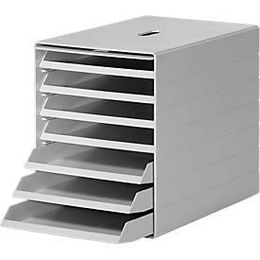 Durable Schubladenbox Idealbox Plus, 7 Schübe, DIN C4, Kunststoff, grau