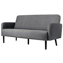 Dreisitzer Sofa easyChair® by Paperflow LISBOA, Stoffbezug grau, Fußgestell schwarz, B 1760 x T 815 x H 830 mm