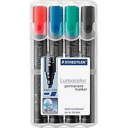 Staedtler Lumocolor permanent marker 350, 10 Stück, 4er Set, farbsortiert