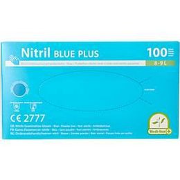 Papstar Einmalhandschuhe Medi-Inn® PS Nitril Blue Plus, für links/rechts, puderfrei, nicht steril, allergikergeeignet, Größe L, Nitril, blau, 100 Stück