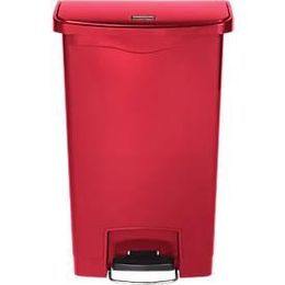 Rubbermaid Tretabfalleimer Slim Jim®, Kunststoff, Fassungsvermögen 90 Liter, mit Rollen, rot