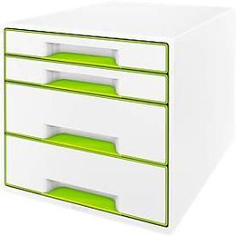 Leitz® Schubladenbox WOW CUBE 5213, 4 Schübe, DIN A4, Polystyrol, grün