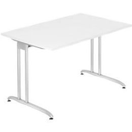 Schreibtisch TARA, C-Fuß, Rechteck, B 1200 x T 800 x H 720 mm, weiß