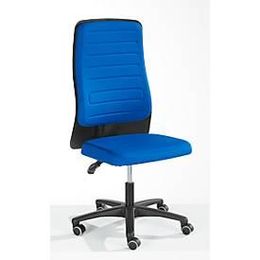 Prosedia Bürostuhl ECCON plus-3, Permanentkontakt, ohne Armlehnen, Rückenlehne gepolstert, mit Lordosenstütze, Flachsitz, blau